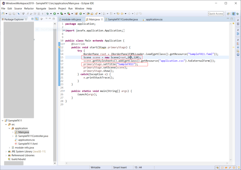 JavaFX プロジェクトの作成、Scene Builder | JavaFX アプリケーション